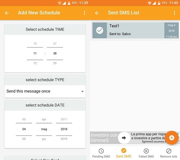 Come programmare invio SMS | Salvatore Aranzulla
