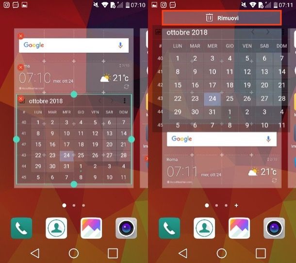 Come eliminare widget Android | Salvatore Aranzulla