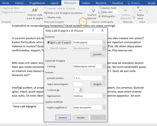 Come inserire le note in Word | Salvatore Aranzulla