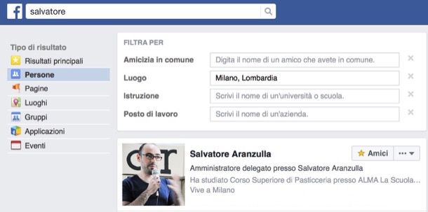 Come cercare persone su Facebook per città | Salvatore Aranzulla