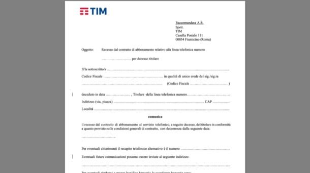 TIM Modulo Disdetta Salvatore Aranzulla TIM Modulo Disdetta Salvatore Aranzulla