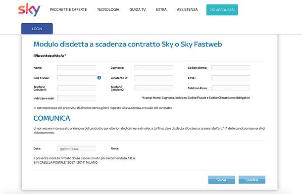 Disdire Sky modulo | Salvatore Aranzulla
