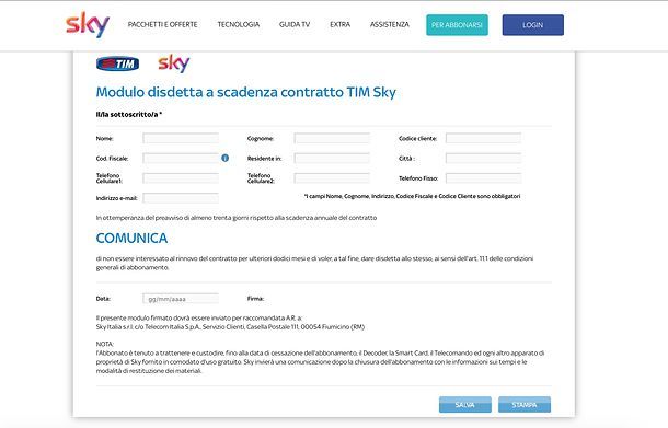 Disdire Sky modulo | Salvatore Aranzulla