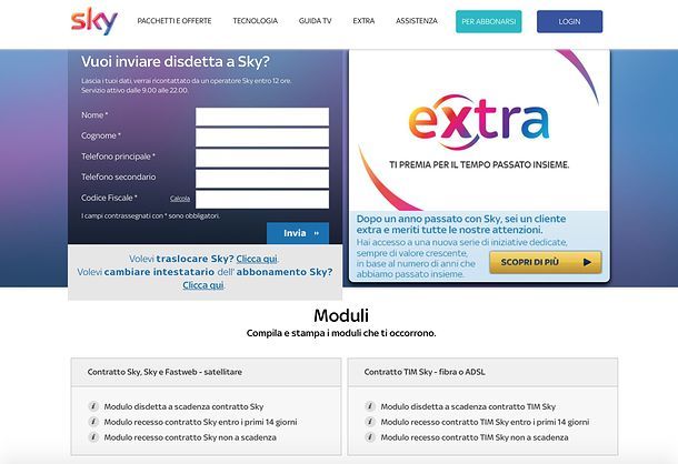 Disdire Sky modulo | Salvatore Aranzulla