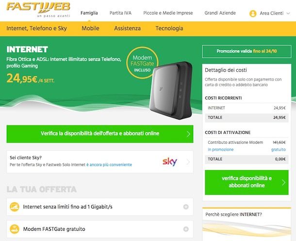 Offerte Fibra ottica Fastweb | Salvatore Aranzulla