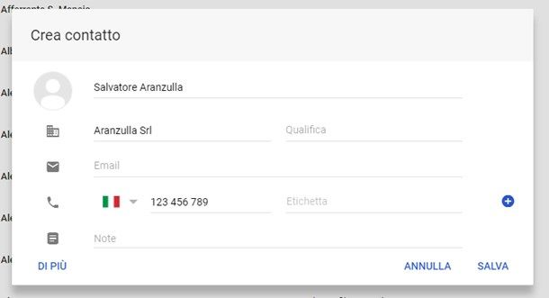 Come salvare i contatti su Google | Salvatore Aranzulla