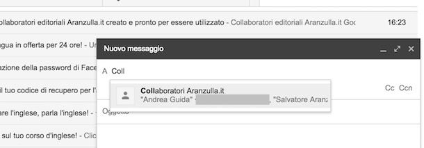 Come creare un gruppo su Gmail | Salvatore Aranzulla