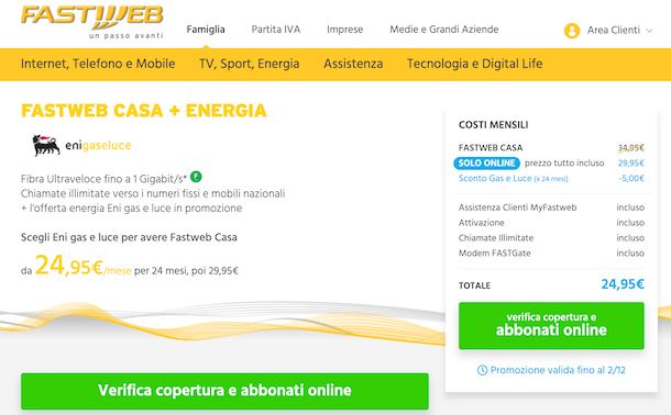 Offerte fibra ottica Fastweb | Salvatore Aranzulla