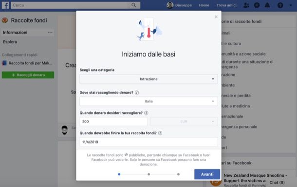 Come fare una raccolta fondi su Facebook | Salvatore Aranzulla