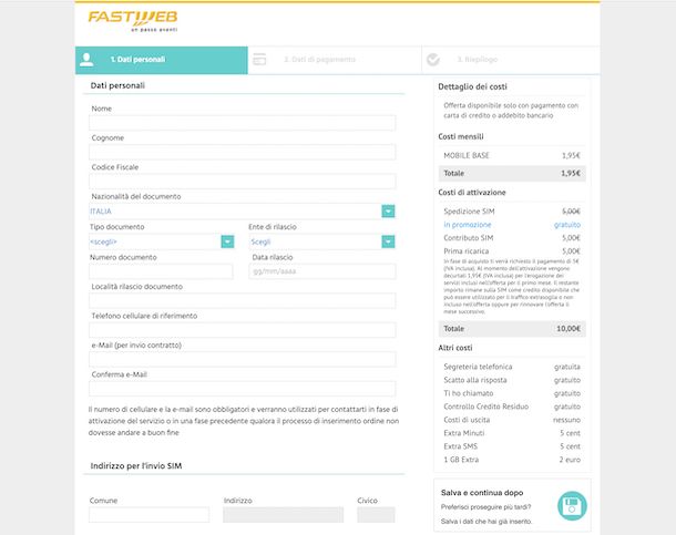 Come attivare SIM Fastweb | Salvatore Aranzulla