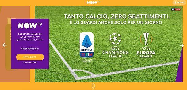 NOW TV Serie A: offerta e come funziona | Salvatore Aranzulla