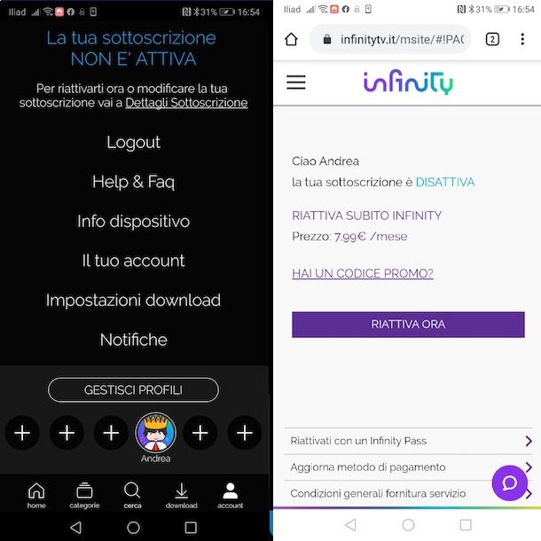Come riattivare Infinity | Salvatore Aranzulla