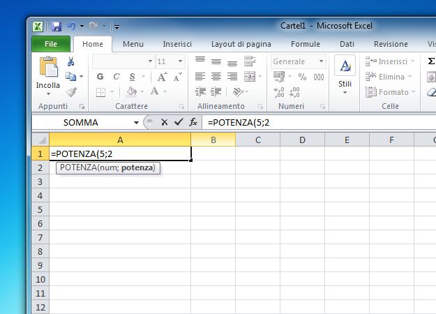 Come elevare a potenza in Excel | Salvatore Aranzulla